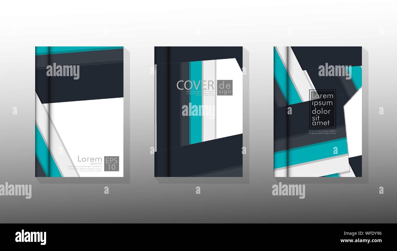 Set the cover vector of the book with overlapping rectangles. suitable ...