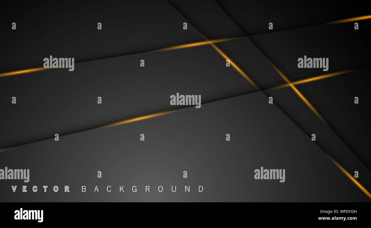 Gold light line shadow dark grey luxury background Stock Vector Image ...