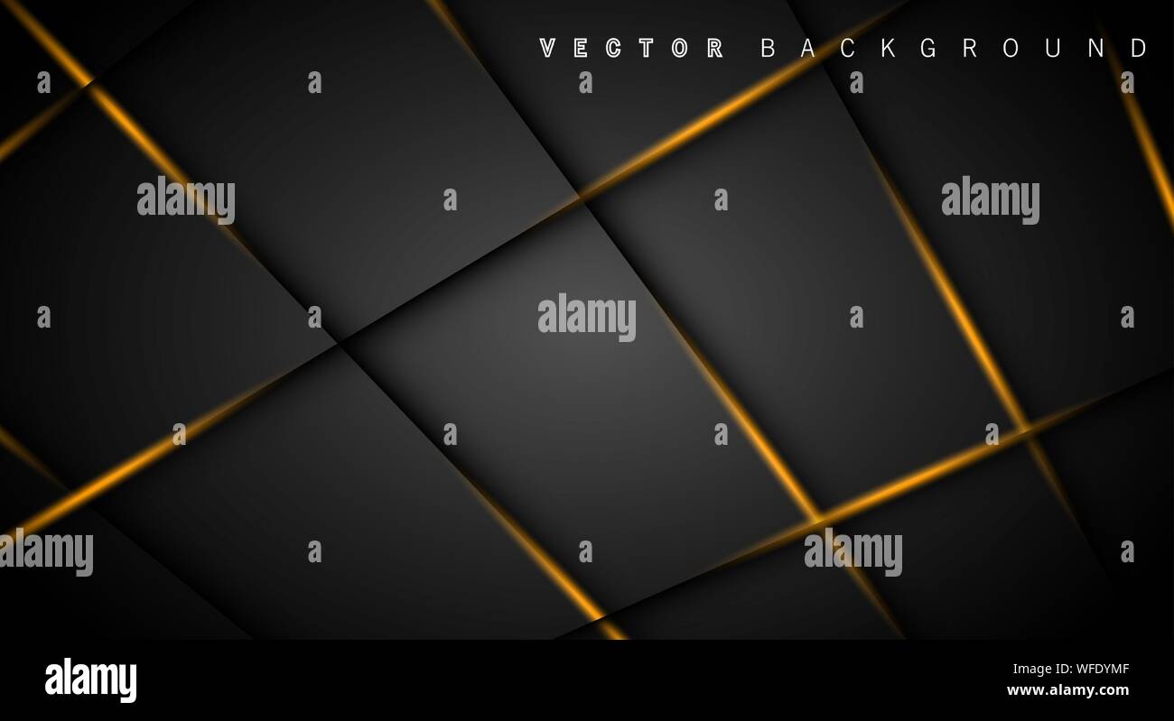 Gold light line shadow dark grey luxury background Stock Vector Image ...