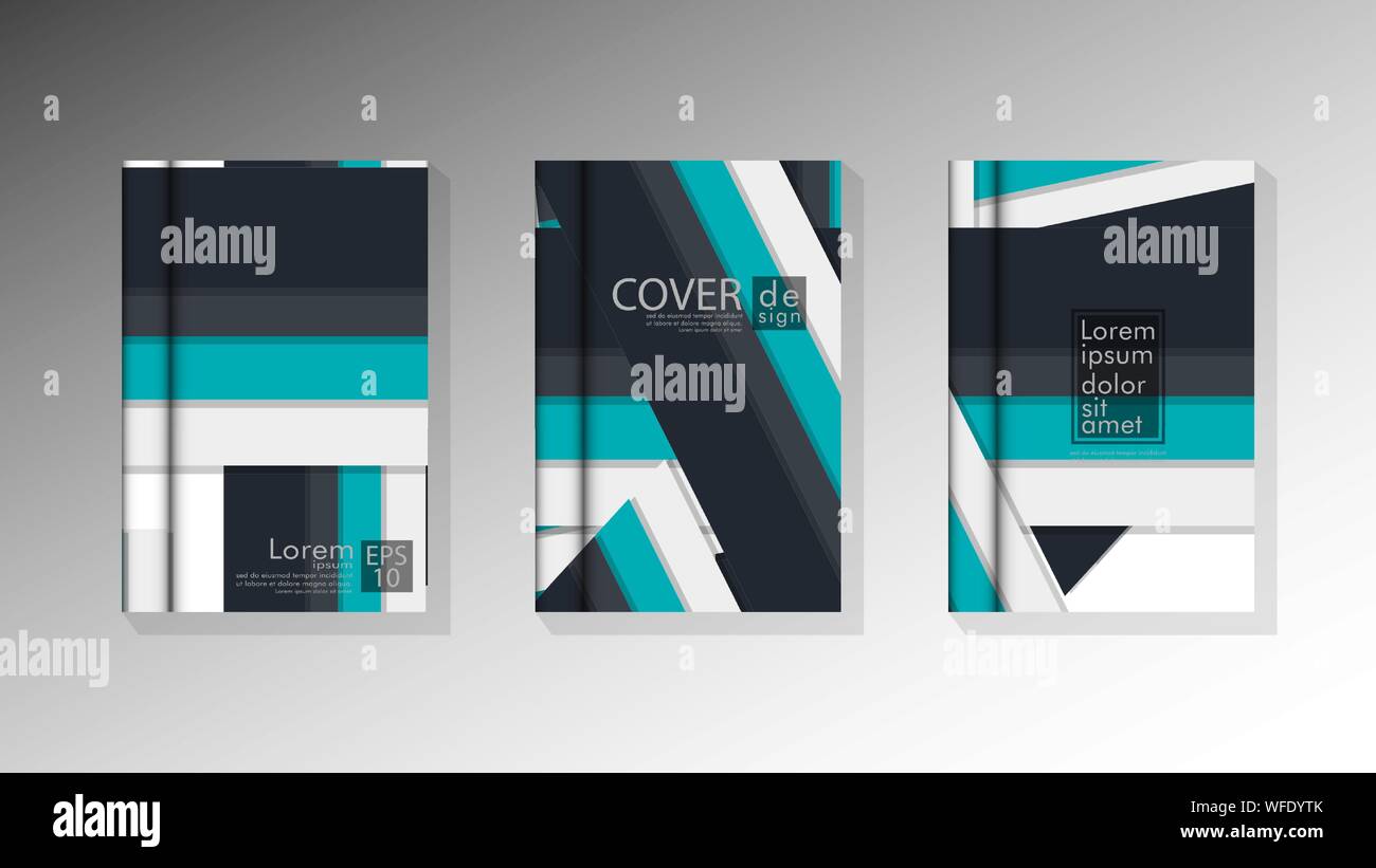 Set the cover vector of the book with overlapping rectangles. suitable ...