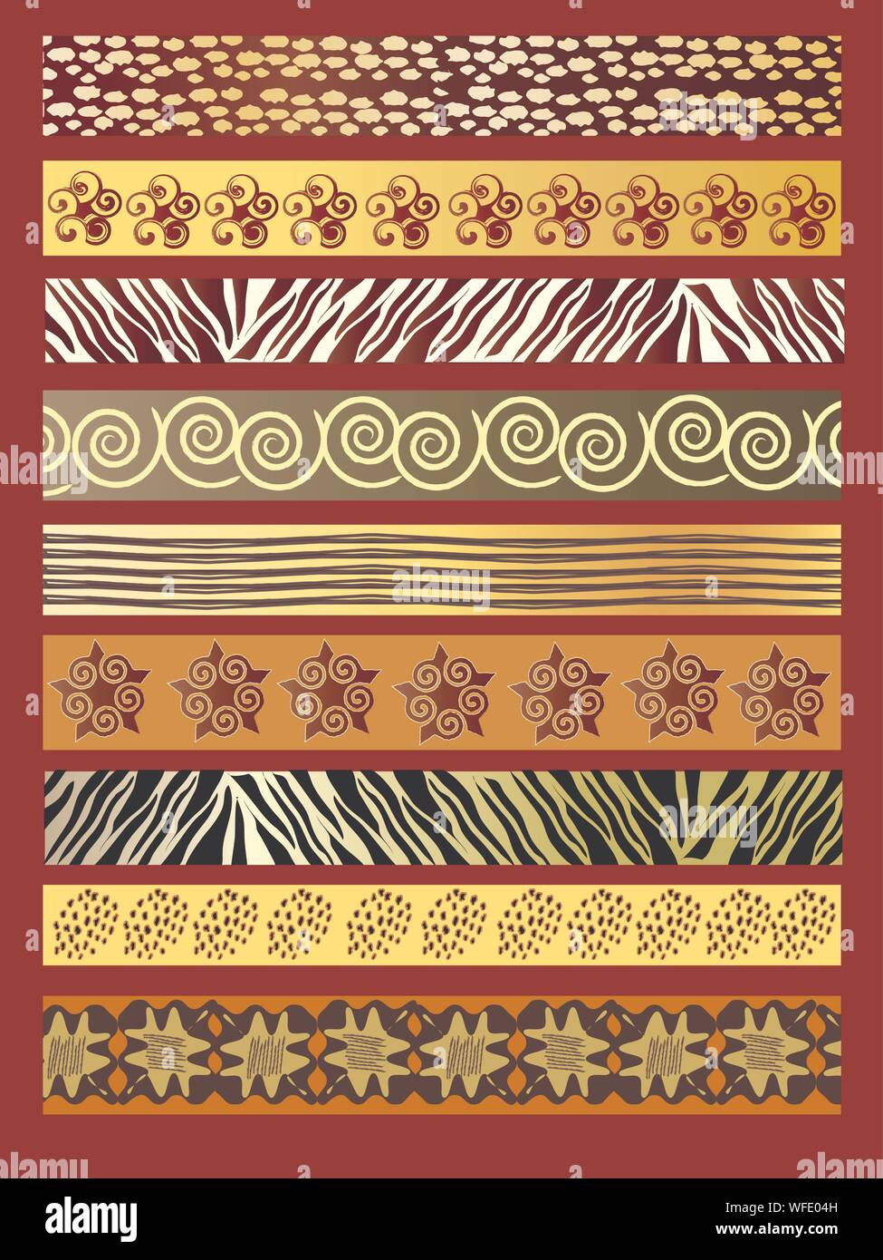 A vector illustration of African fabric in earth tones Stock Vector ...