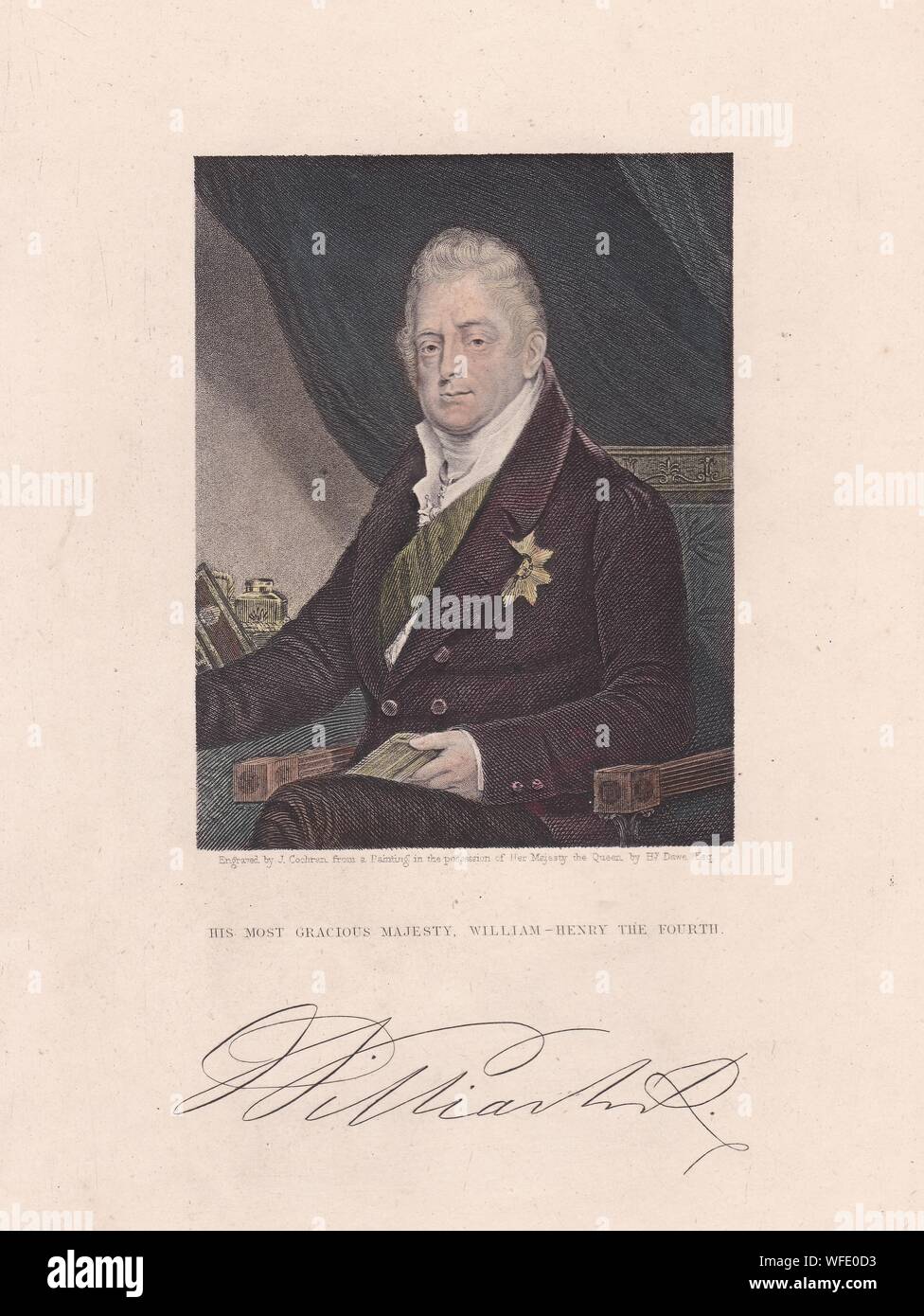 Book plate / print of 'His Most Gracious Majesty, William Henry the IV ...