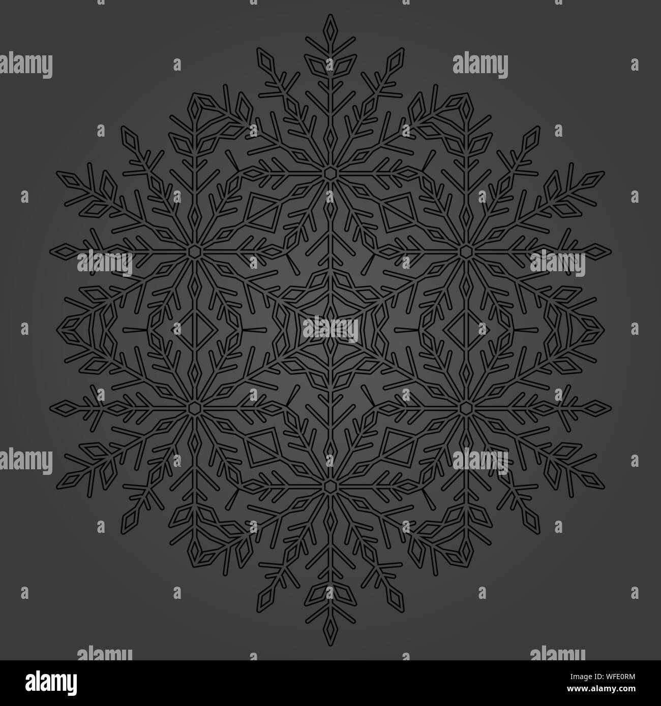 Pretty Vector Round Snowflake Stock Vector Image & Art - Alamy