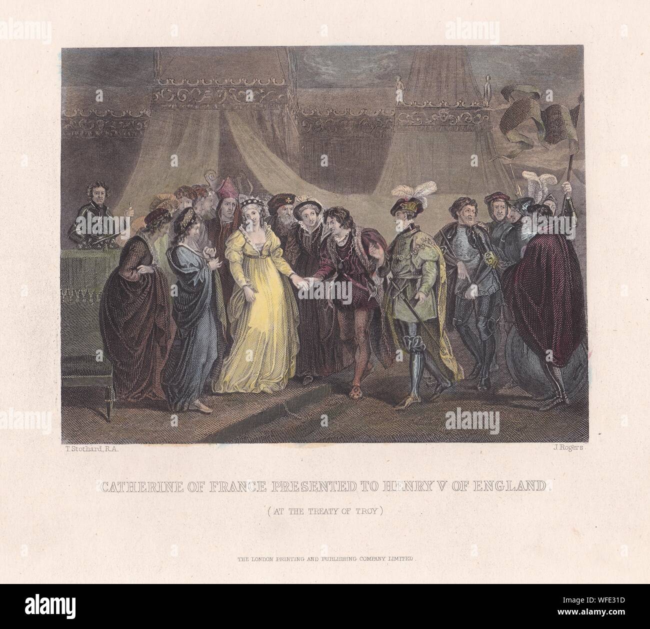 Book plate / print of 'Catherine of France Presented to Henry V of ...