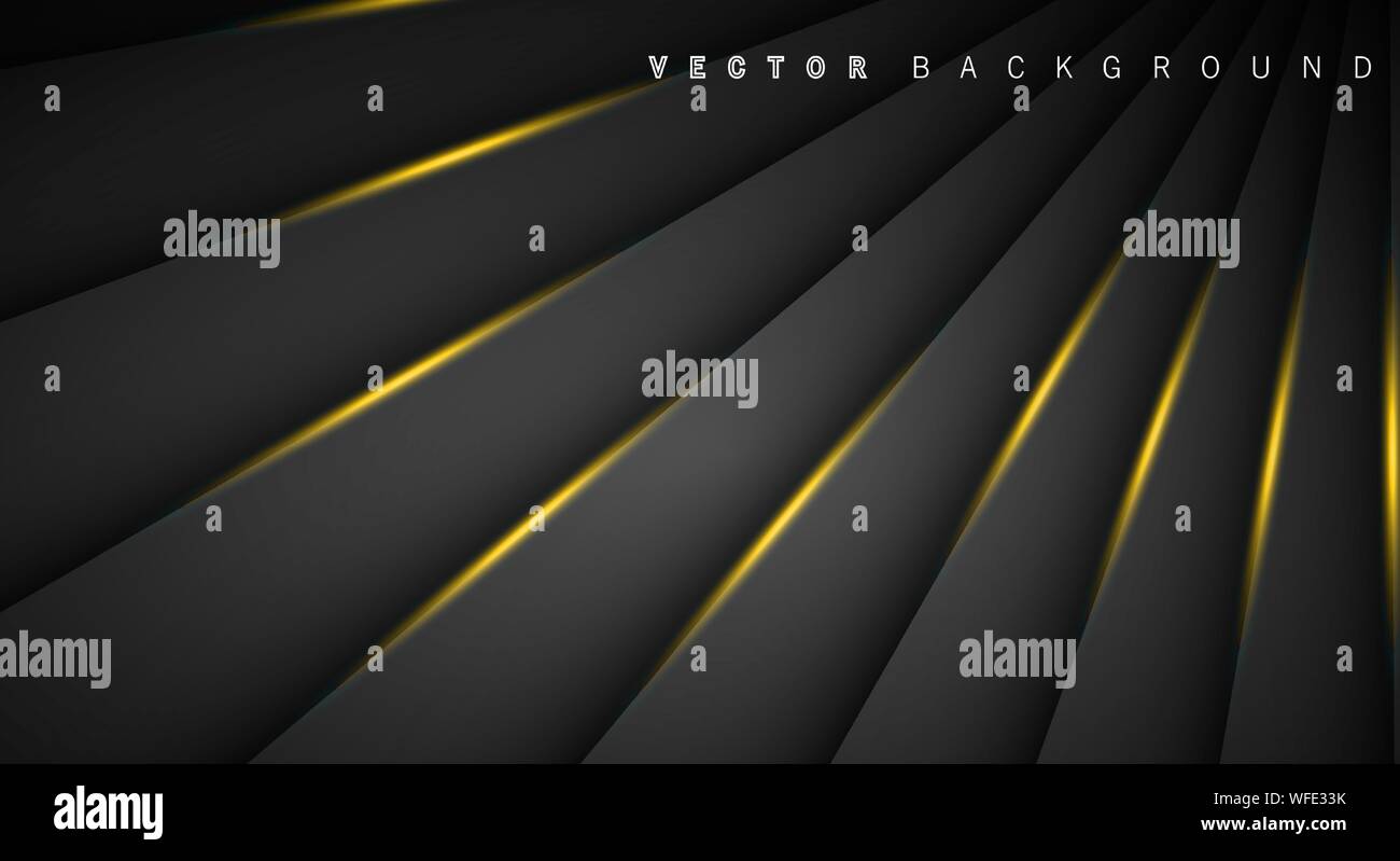 Gold light line shadow dark grey luxury background Stock Vector Image ...