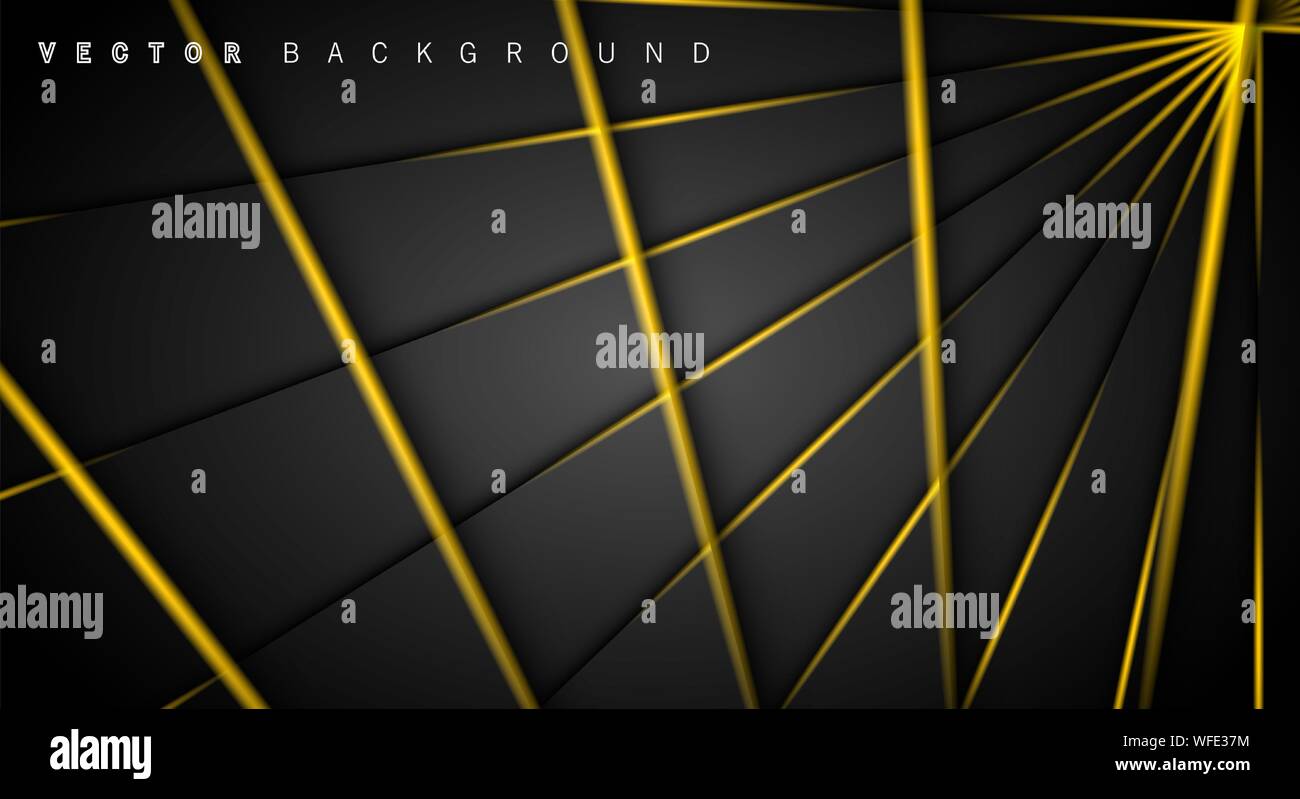 Gold light line shadow dark grey luxury background Stock Vector Image ...