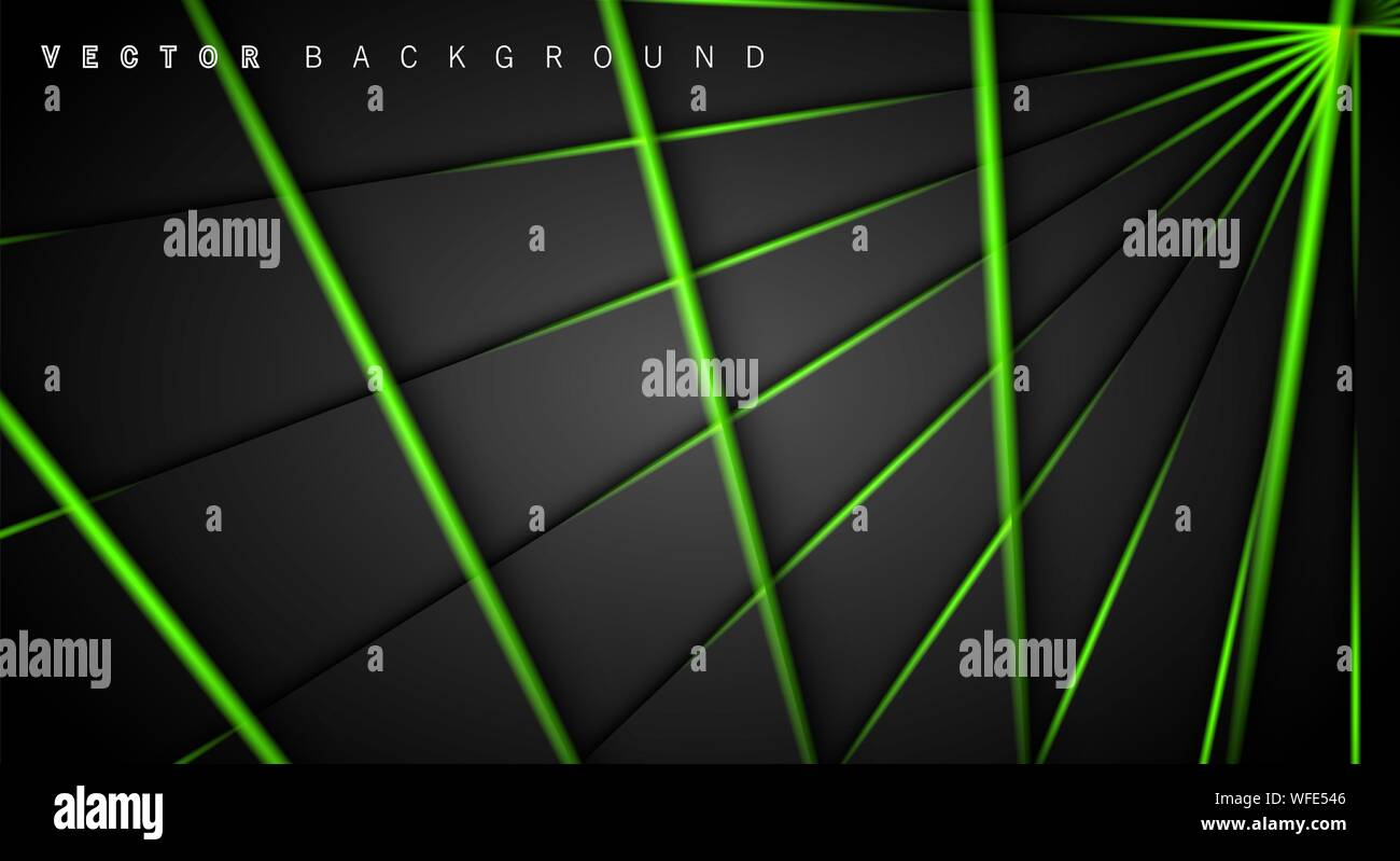 Green light line shadow dark grey luxury background Stock Vector Image ...