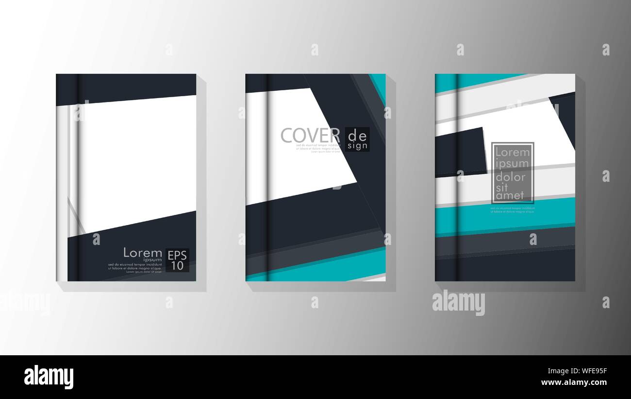 Set the cover vector of the book with overlapping rectangles. suitable ...