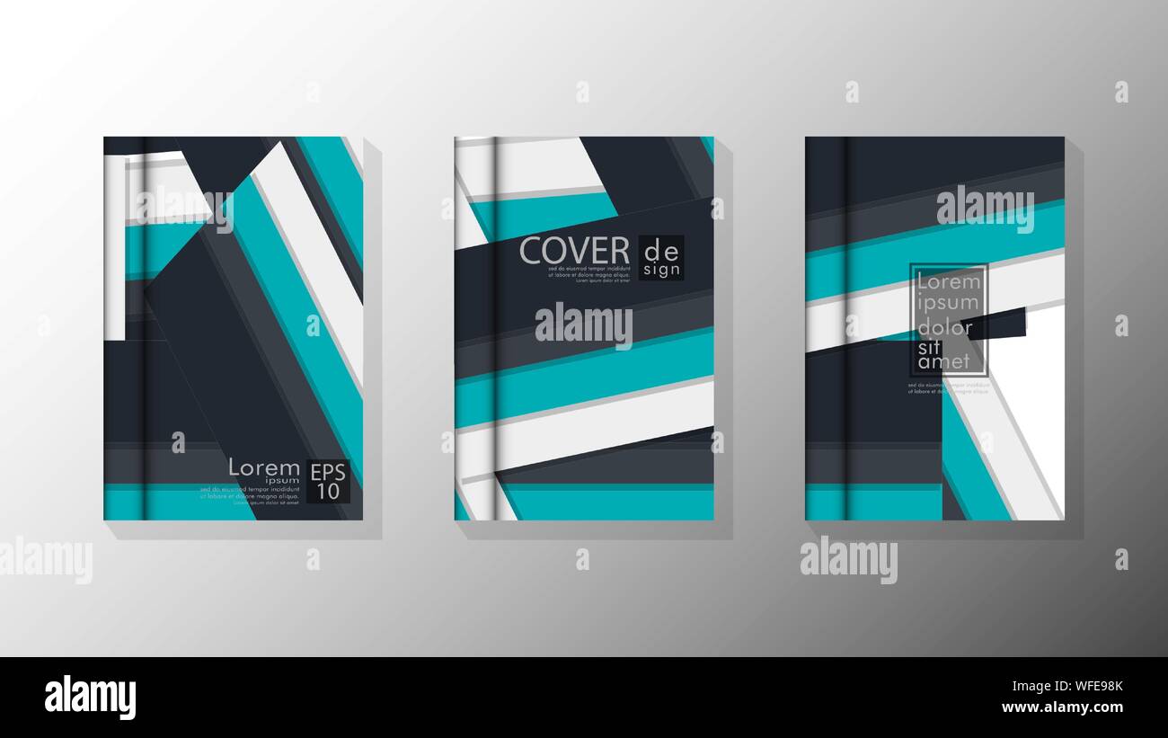 Set the cover vector of the book with overlapping rectangles. suitable ...