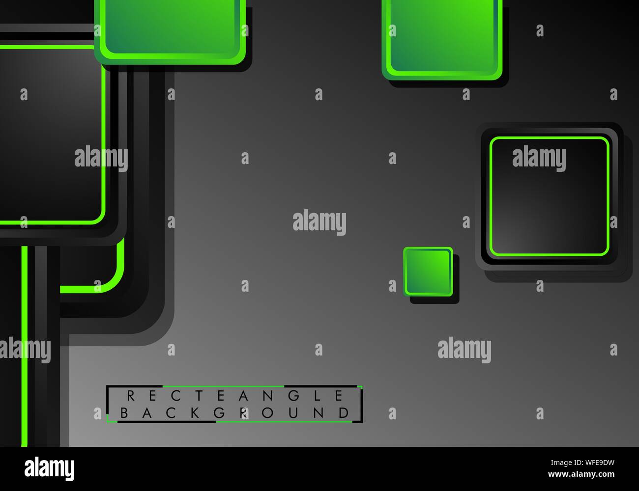 Black and green neon squares abstract hi-tech background. Vector ...
