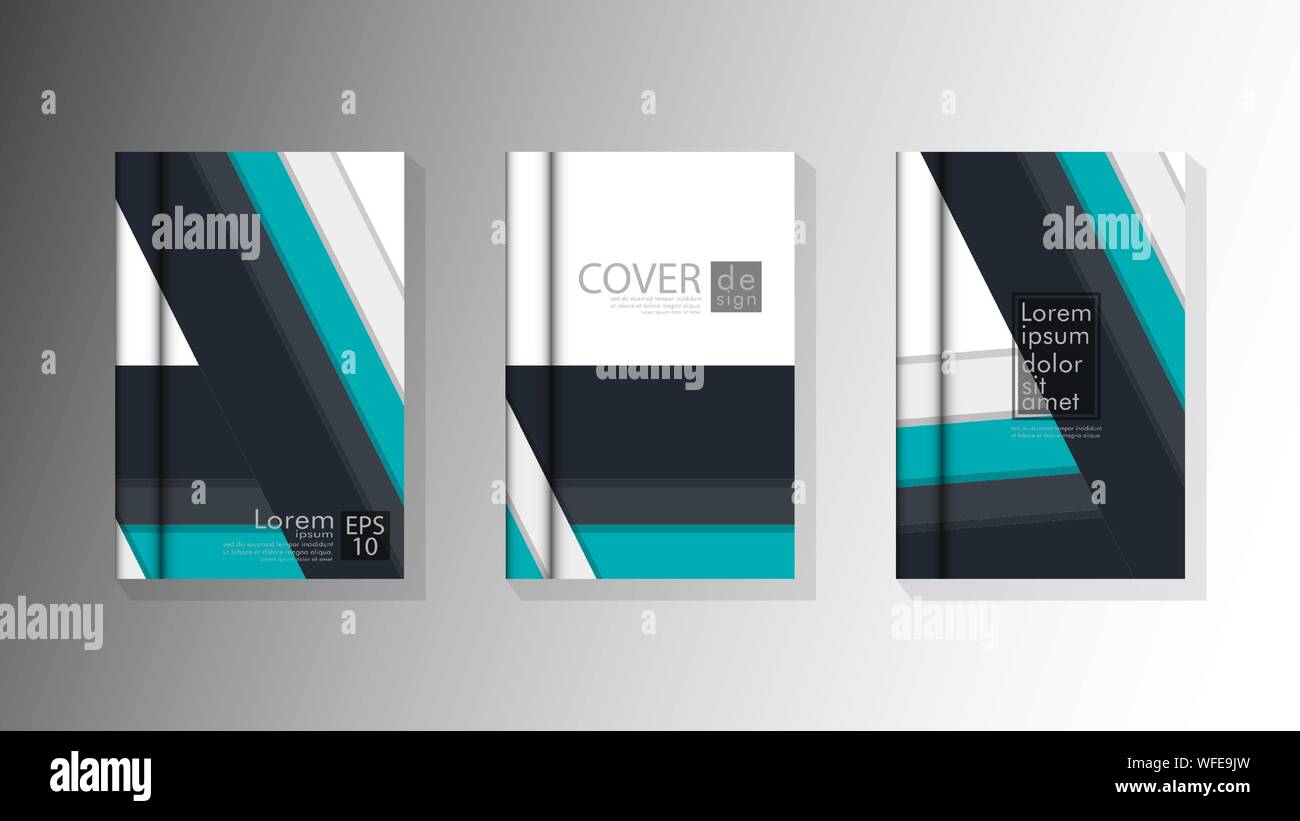 Set the cover vector of the book with overlapping rectangles. suitable ...
