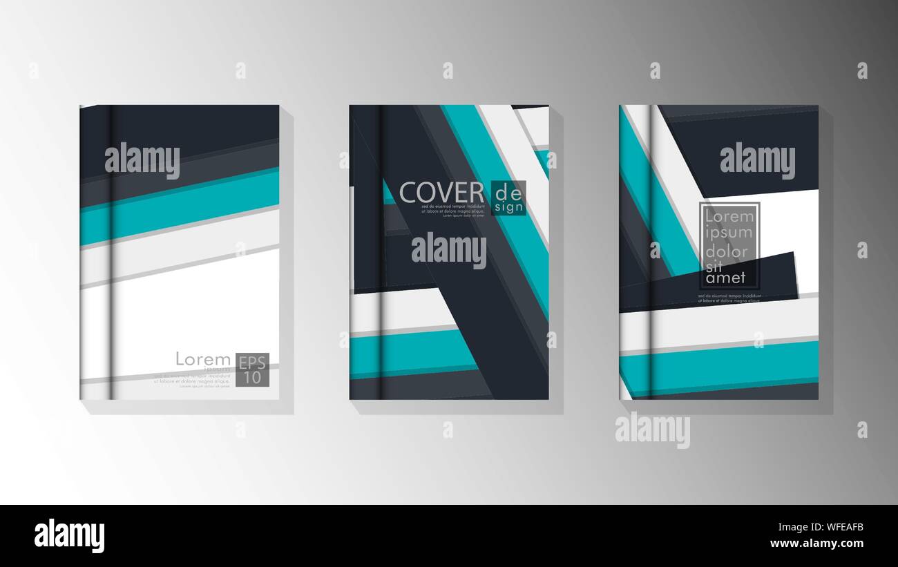 Set the cover vector of the book with overlapping rectangles. suitable ...