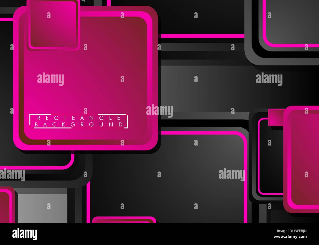 Black and pink neon squares abstract hi-tech background. Vector ...