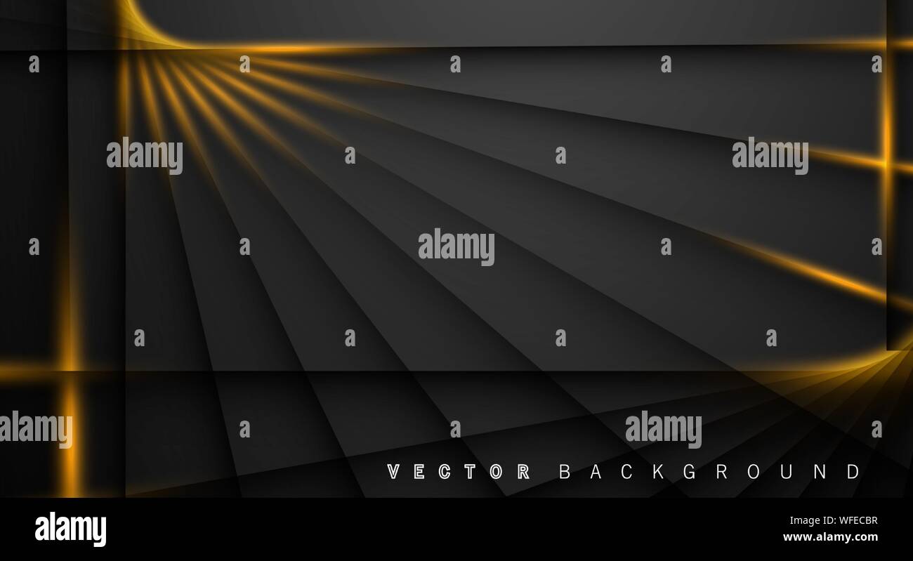 Gold light line shadow dark grey luxury background Stock Vector Image ...