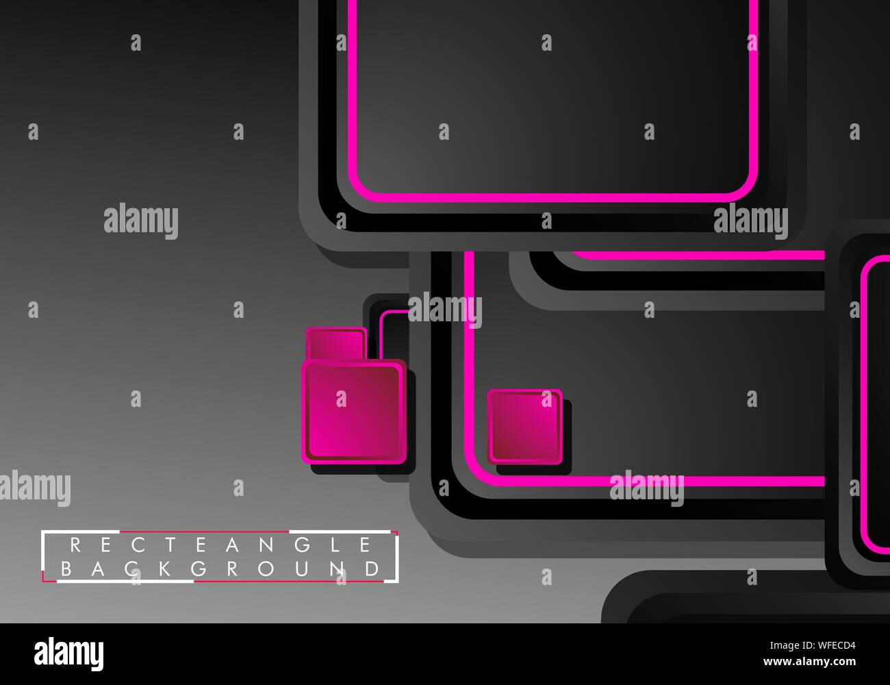 Black and pink neon squares abstract hi-tech background. Vector ...