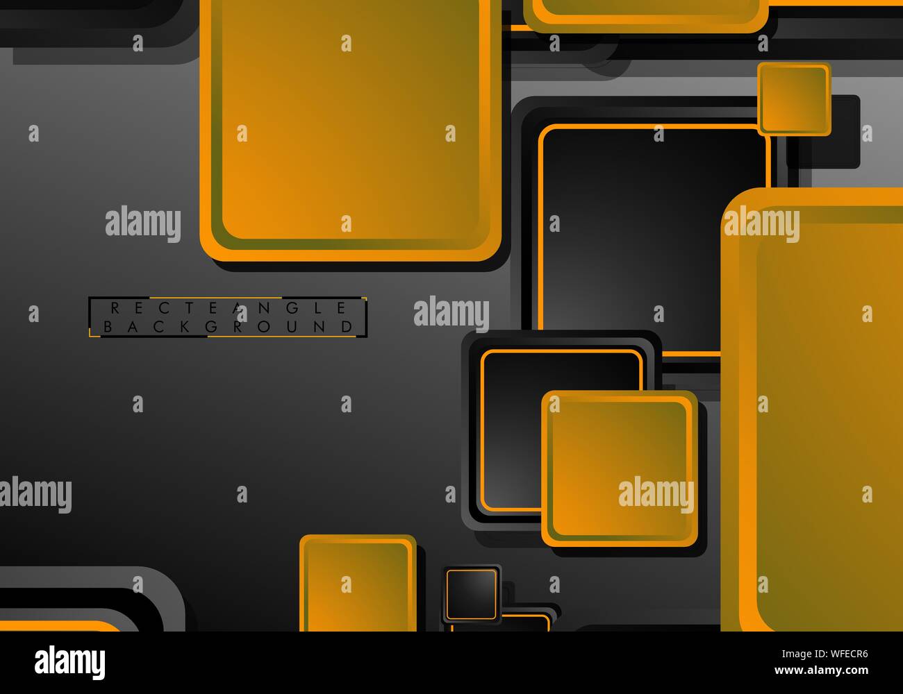 Black and orange neon squares abstract hi-tech background. Vector ...