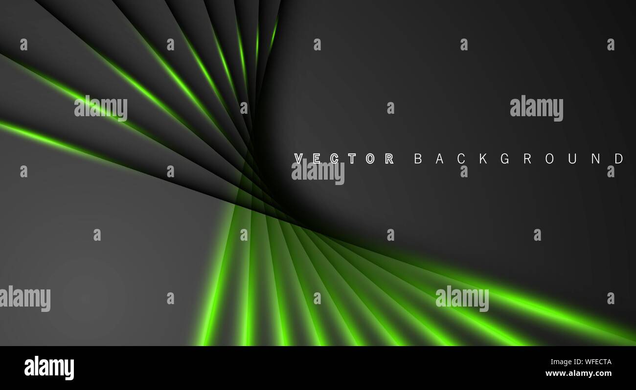 Green light line shadow dark grey luxury background Stock Vector Image ...