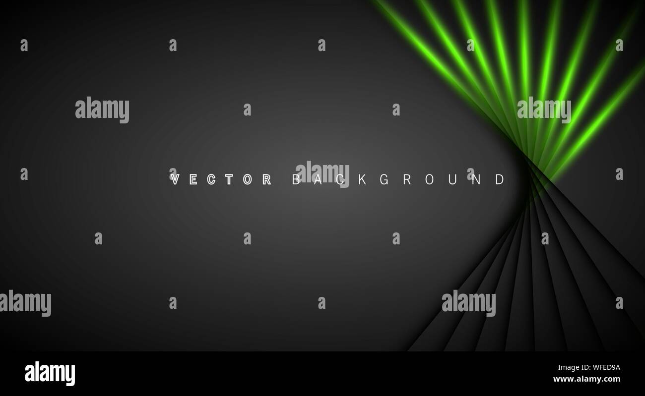 Green light line shadow dark grey luxury background Stock Vector Image ...