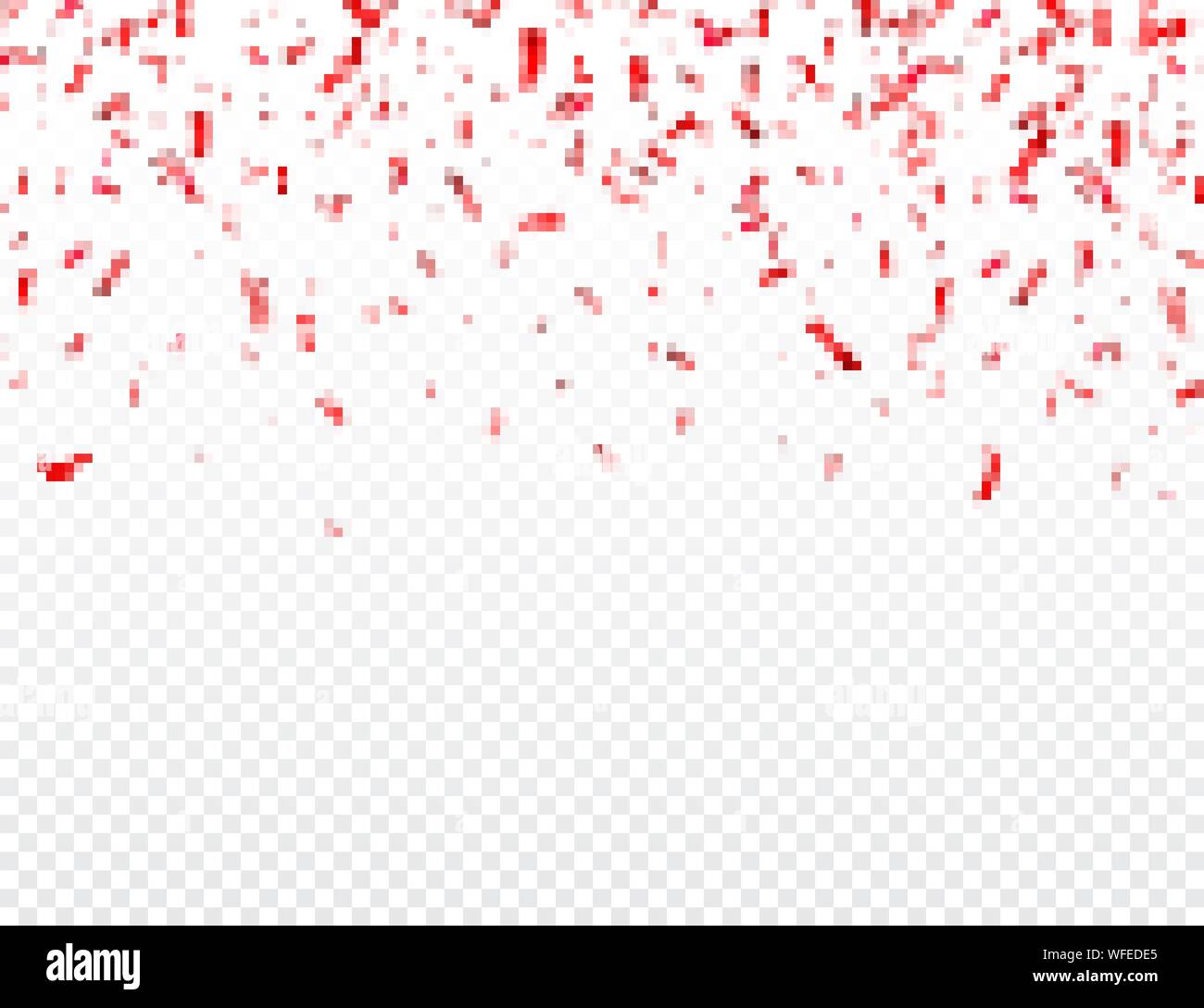 Christmas, Valentines day red confetti on transparent background ...