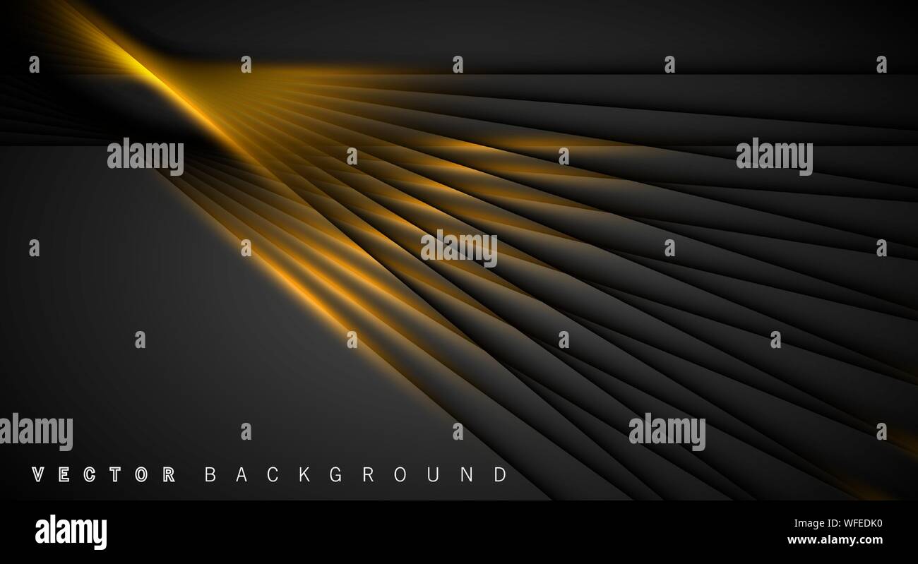 Gold light line shadow dark grey luxury background Stock Vector Image ...