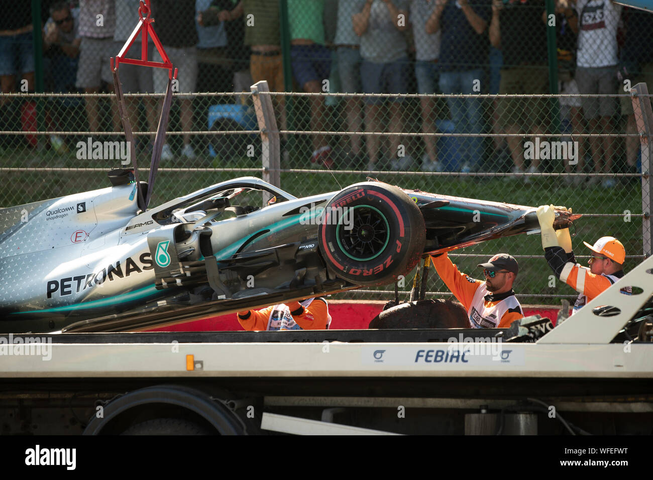 Stavelot, Belgium. 31st Aug, 2019. Aftermath of Lewis Hamilton, #44 ...