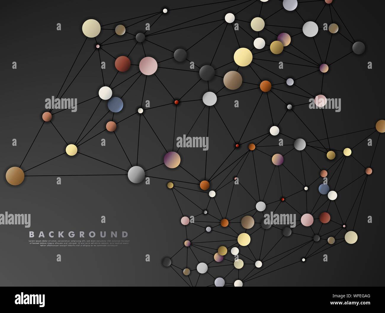 Abstract connecting CIRCLE and lines. Connection science background. Vector illustration Stock ...