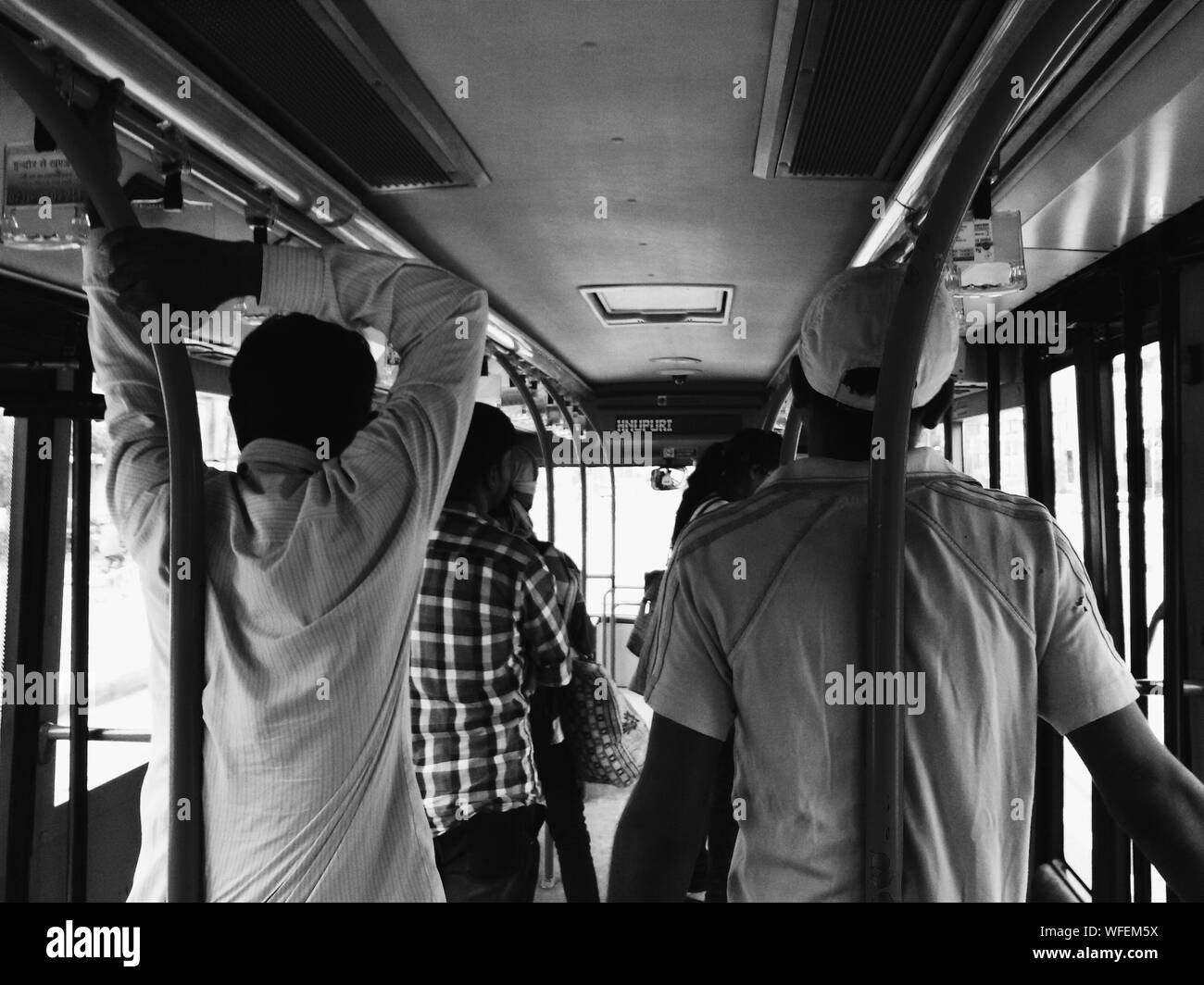 Bus interior view Black and White Stock Photos & Images - Alamy