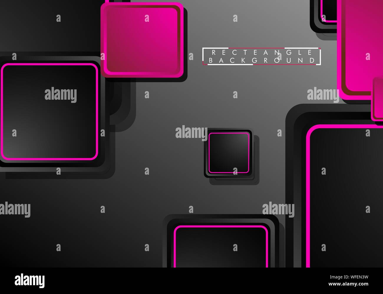 Black and pink neon squares abstract hi-tech background. Vector ...