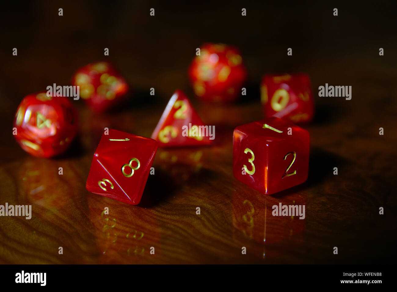 Dice number on wood table hi-res stock photography and images - Alamy