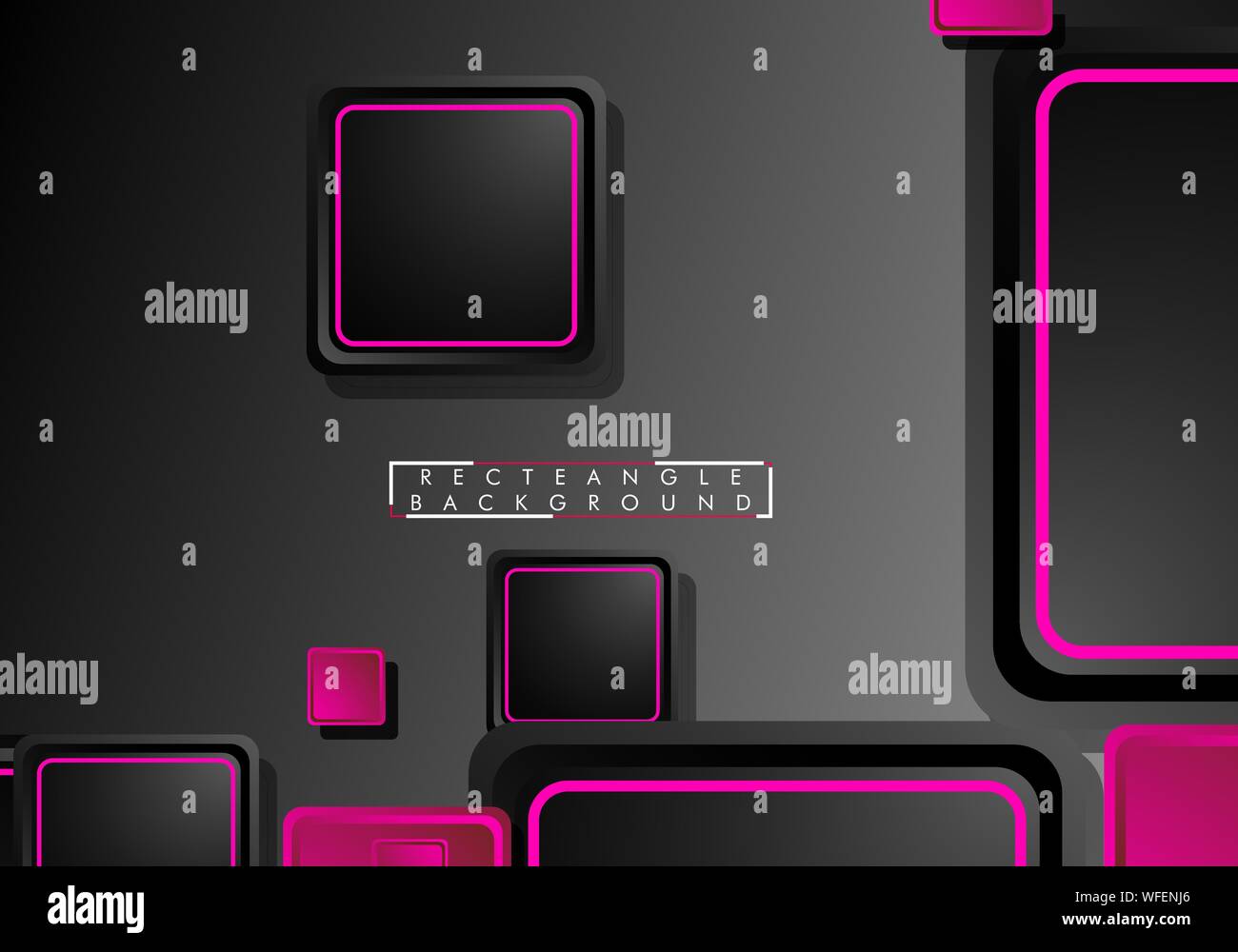Black and pink neon squares abstract hi-tech background. Vector ...