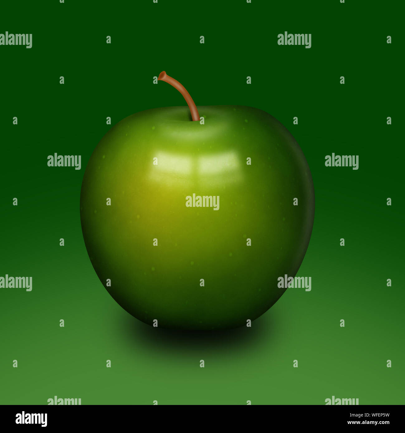 Background with abstract glossy green apple illustration Stock Photo ...