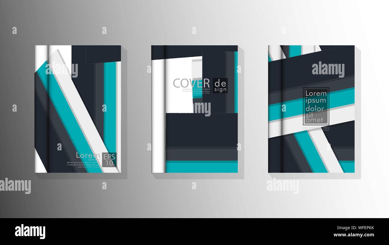 Set the cover vector of the book with overlapping rectangles. suitable ...