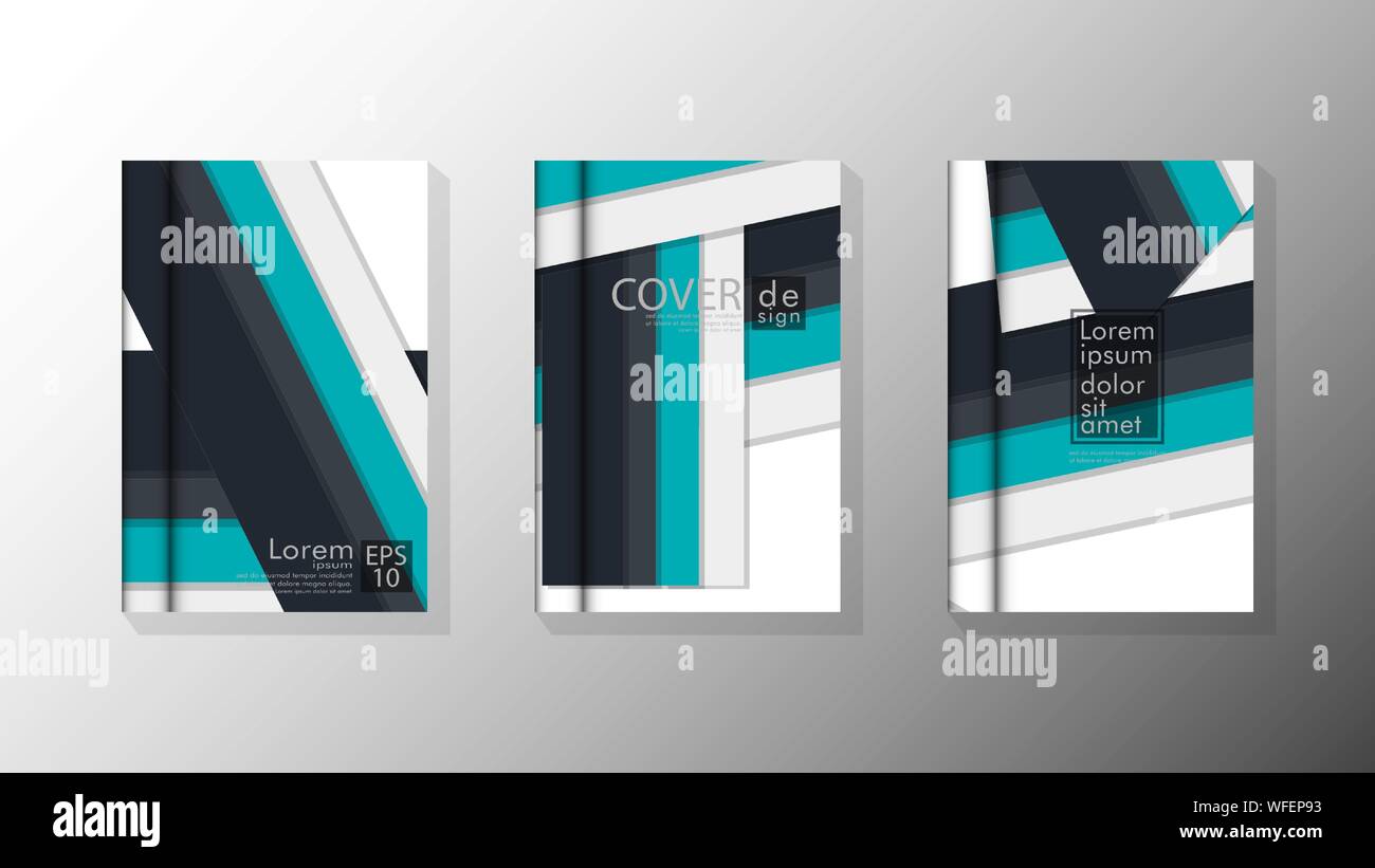 Set the cover vector of the book with overlapping rectangles. suitable ...