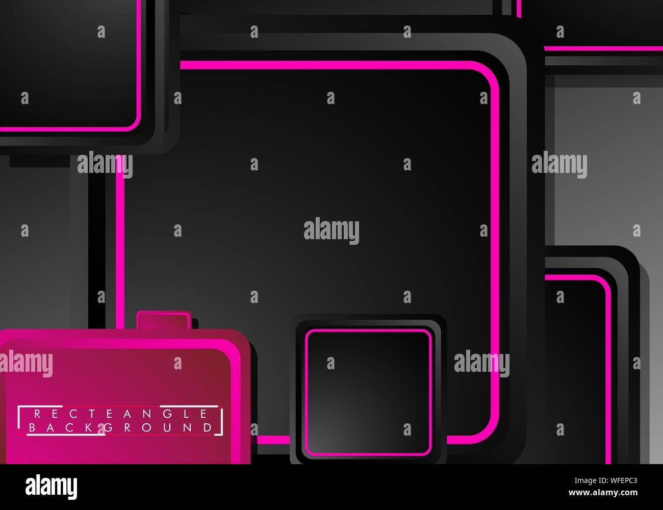 Black and pink neon squares abstract hi-tech background. Vector ...