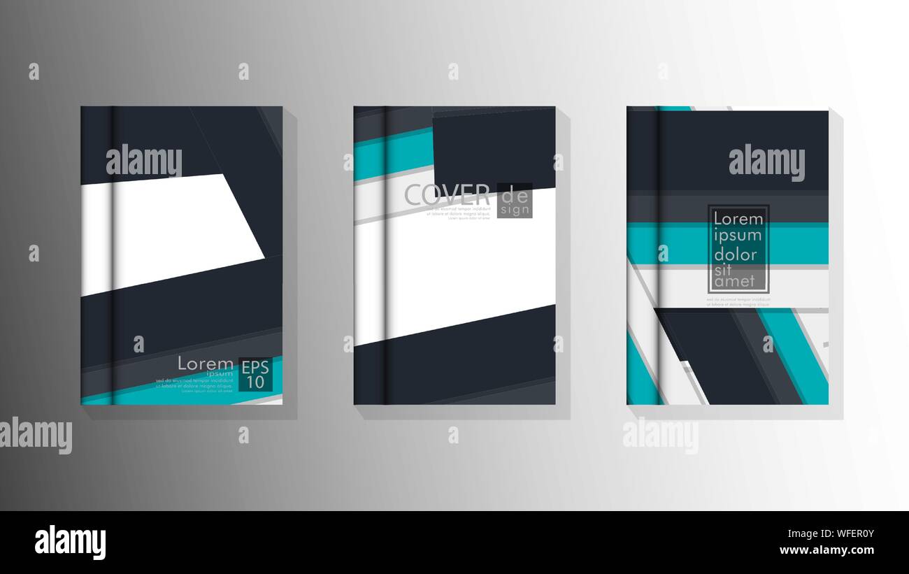 Set the cover vector of the book with overlapping rectangles. suitable ...