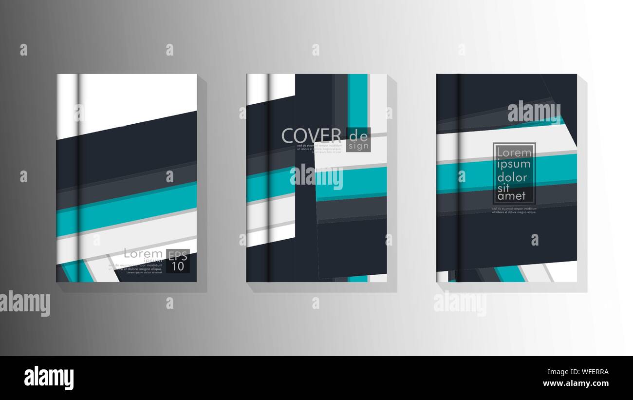 Set the cover vector of the book with overlapping rectangles. suitable ...