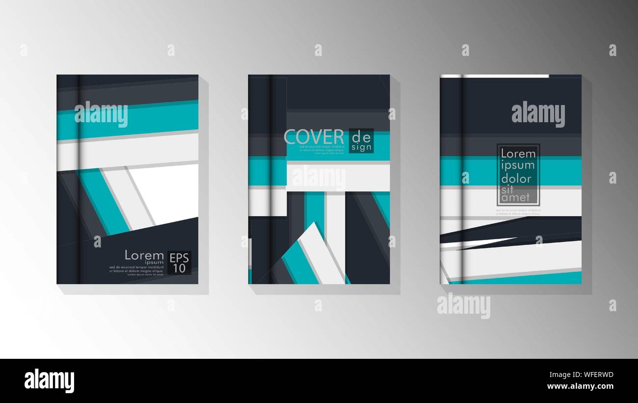 Set the cover vector of the book with overlapping rectangles. suitable ...