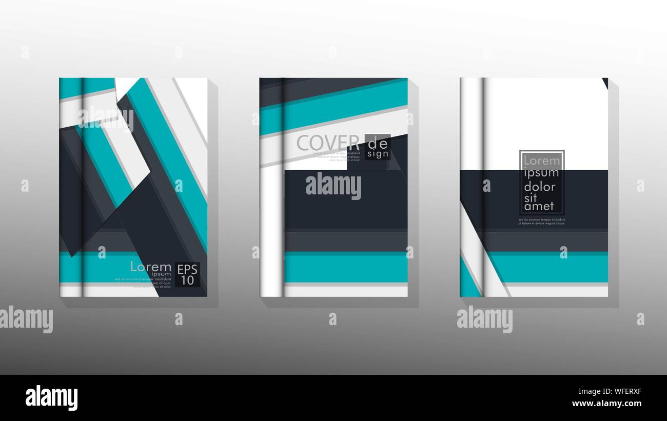 Set the cover vector of the book with overlapping rectangles. suitable ...