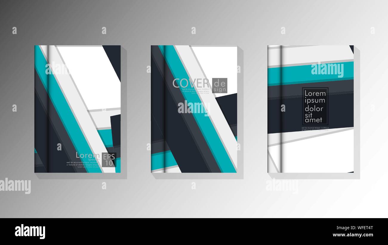 Set the cover vector of the book with overlapping rectangles. suitable ...