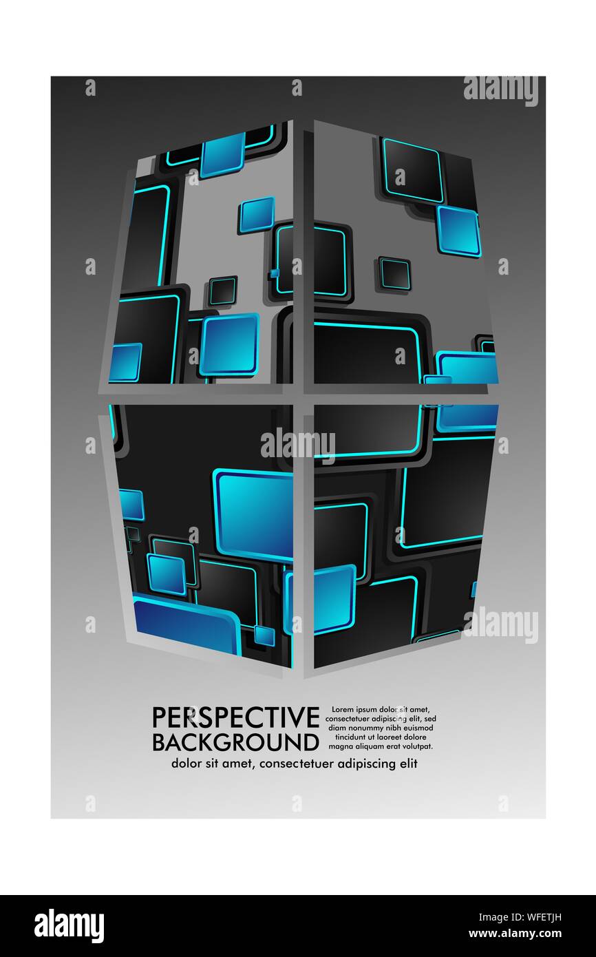 ABSTRACT BACKGROUND OF RECTANGLE PERSPECTIVE WITH BLUE COLOR Stock ...