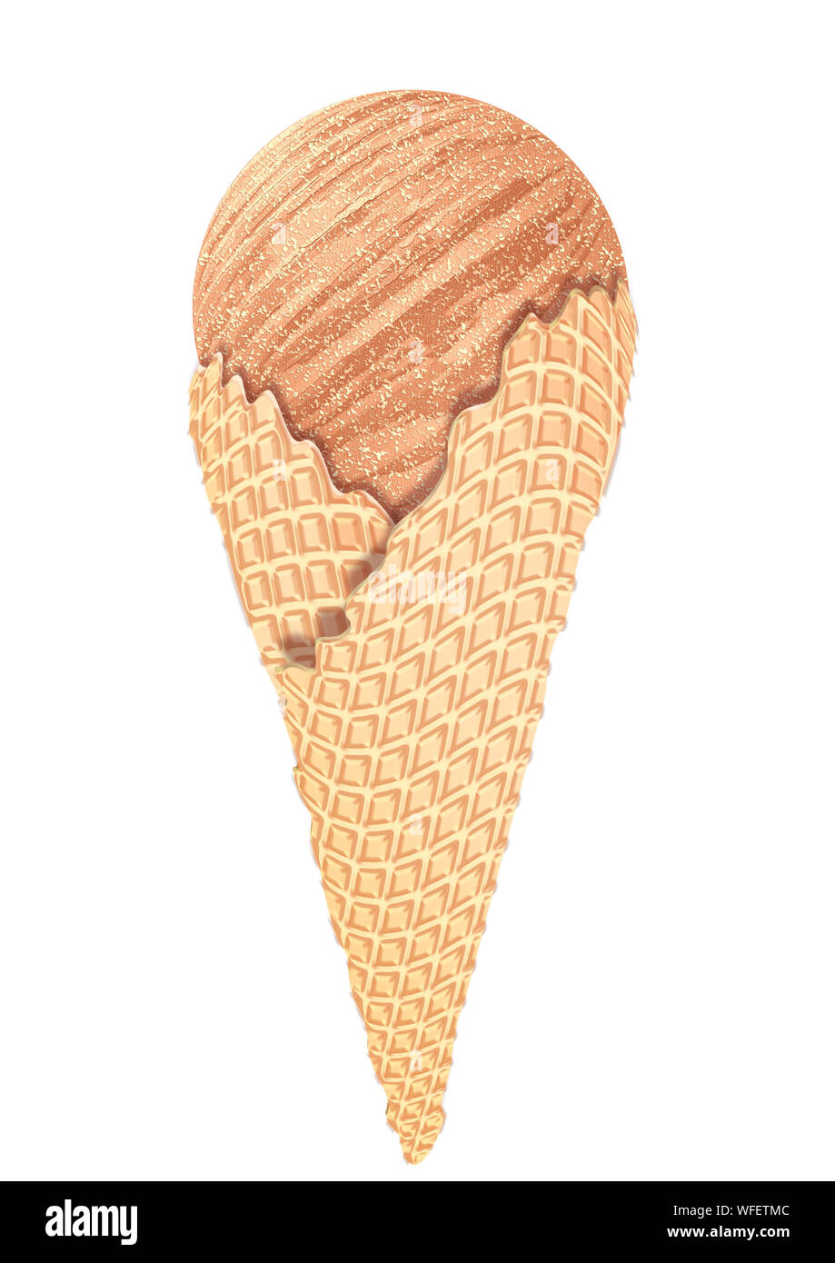 Abstract stylized chocolate ice cream cone illustration design Stock ...