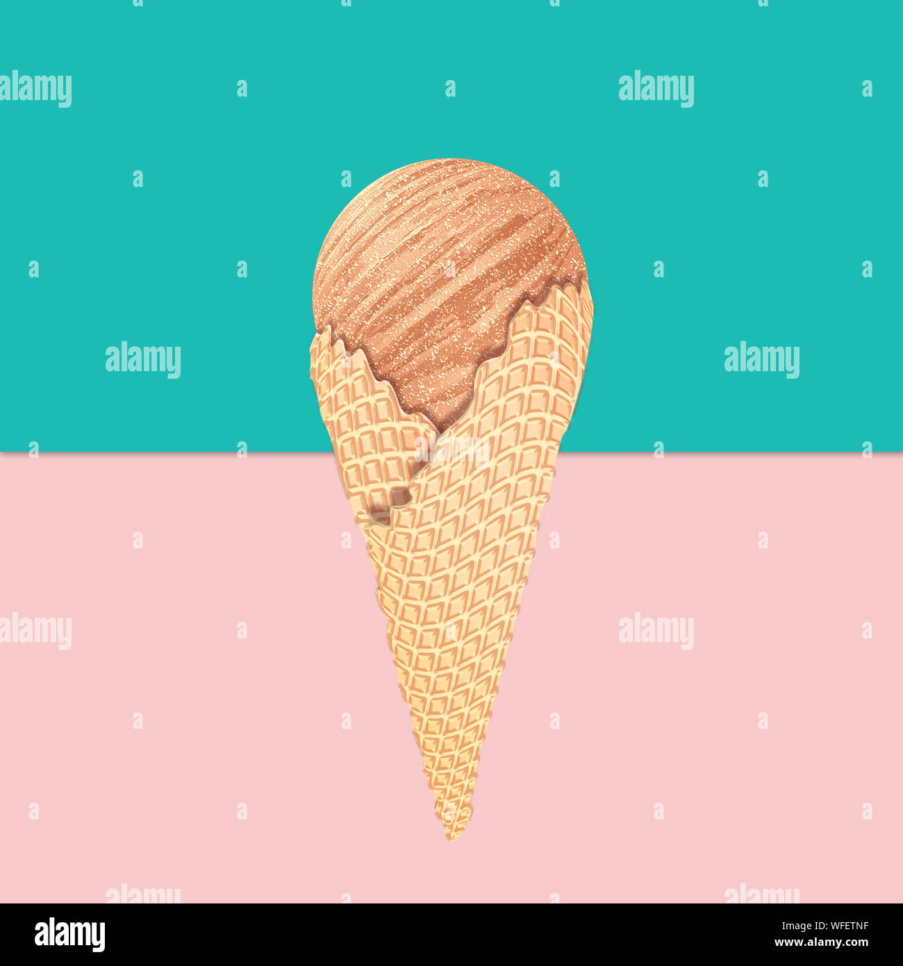 Abstract stylized chocolate ice cream cone illustration design Stock ...