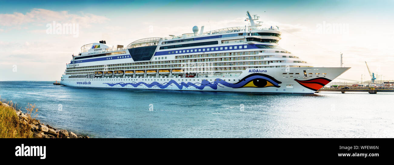 Tallinn / Estonia - August 23, 2019: Cruise ship AIDAluna of the AIDA ...
