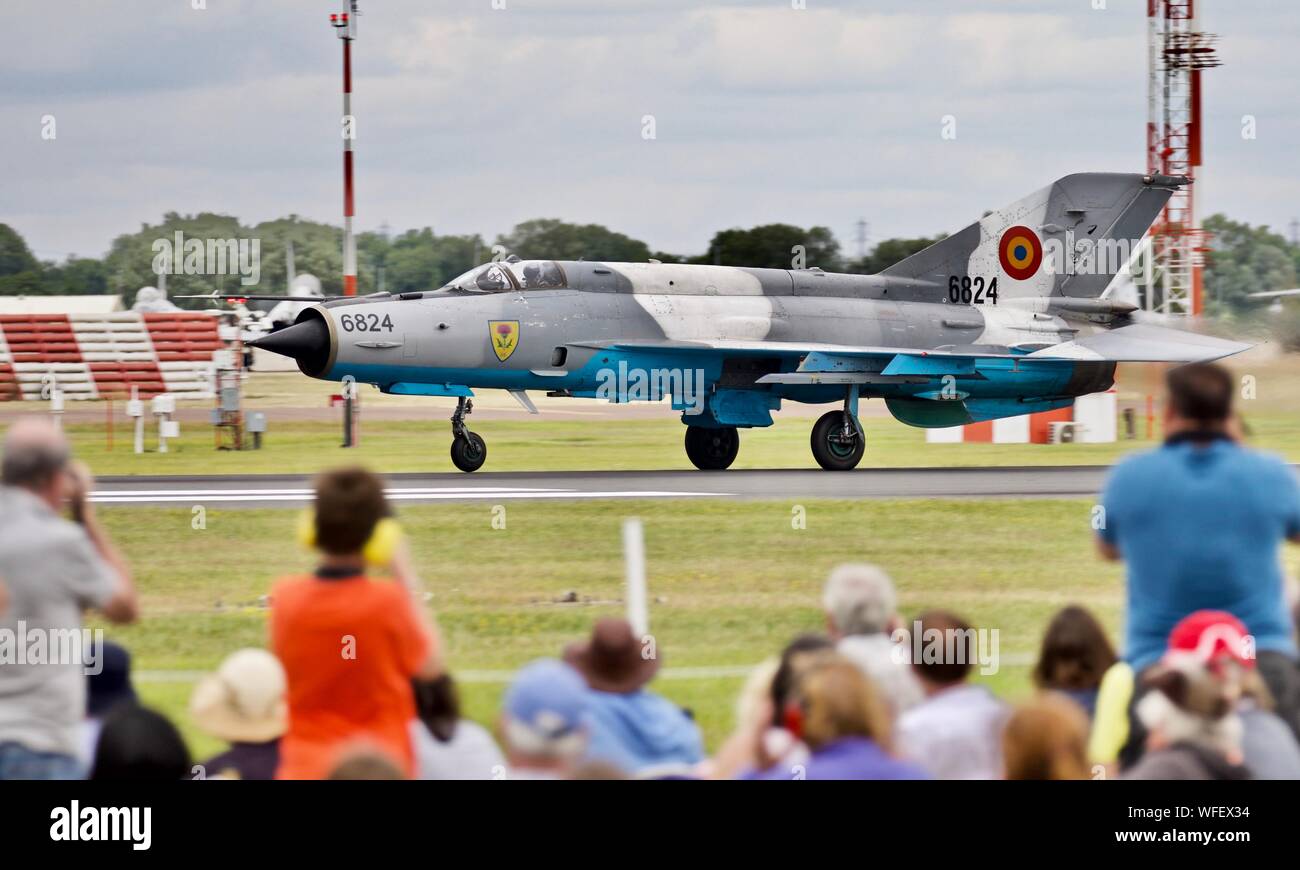 Romanian Air Force Mikoyan-Gurevich MiG-21 taking off at the 2019 Royal ...