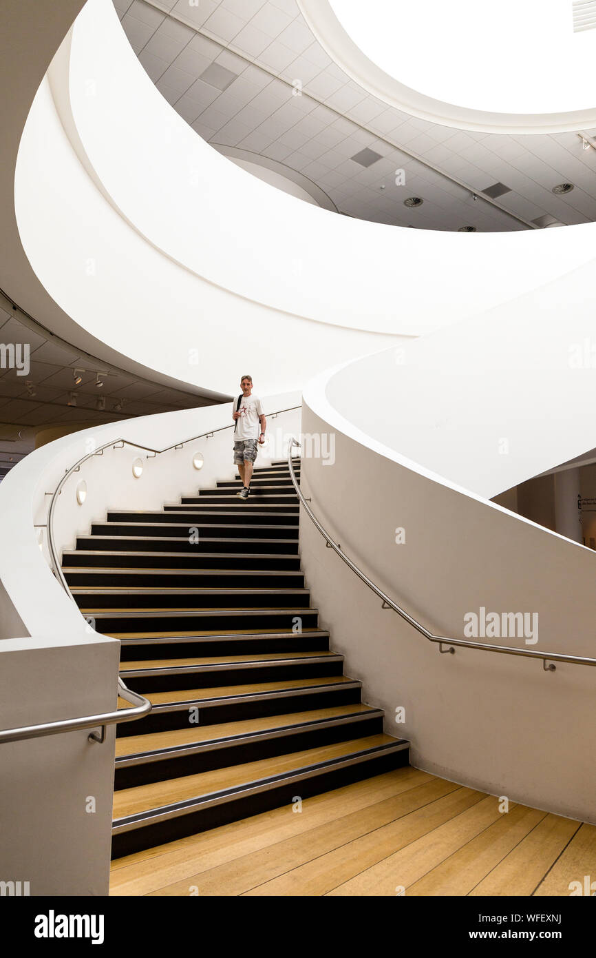 Interior spiral staircase. Museum of Liverpool. England UK Stock Photo ...