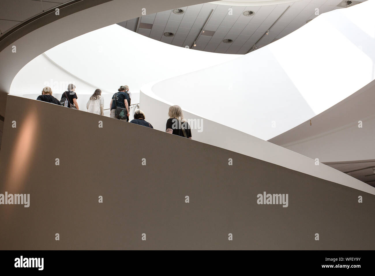 Interior spiral staircase. Museum of Liverpool. England UK Stock Photo ...