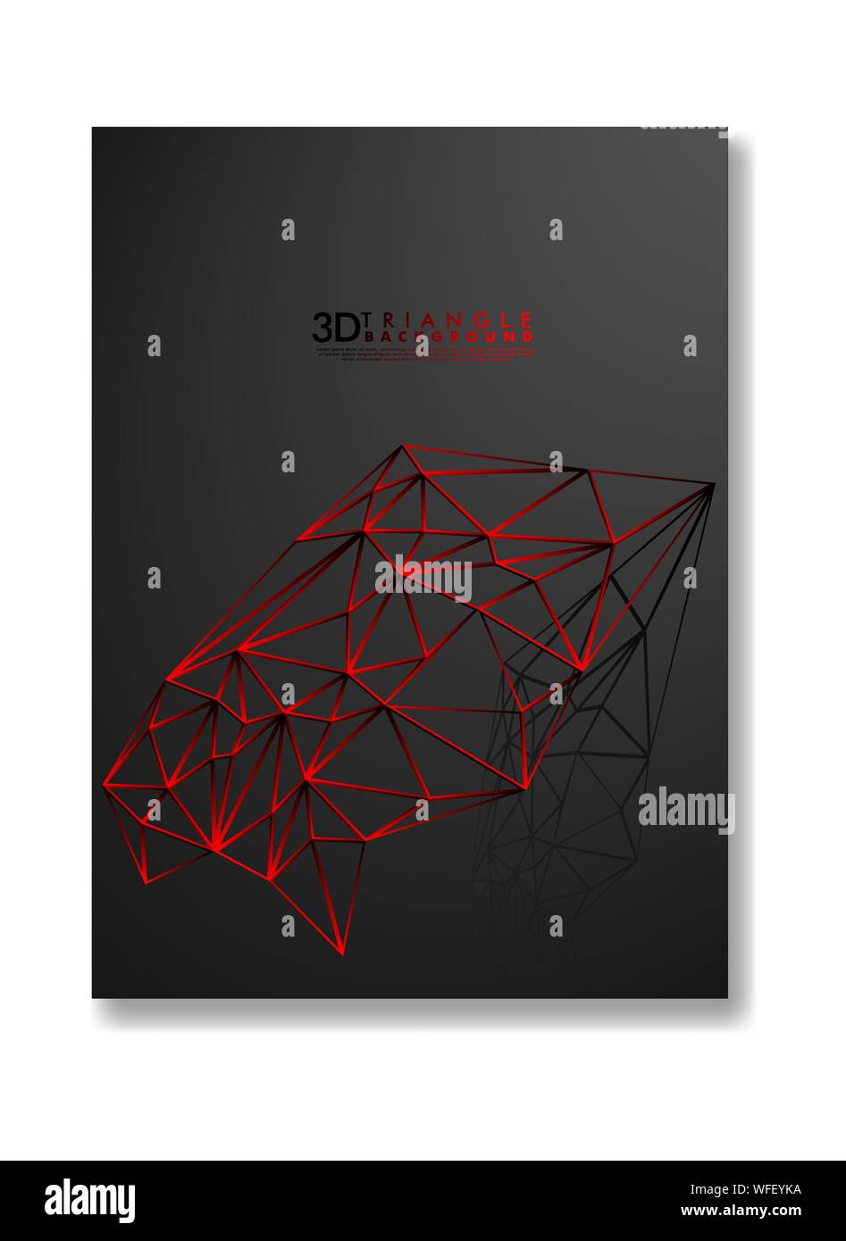 3D TRIANGLE LINE BACKGROUND . GRADIENT BLACK RED Stock Vector Image ...