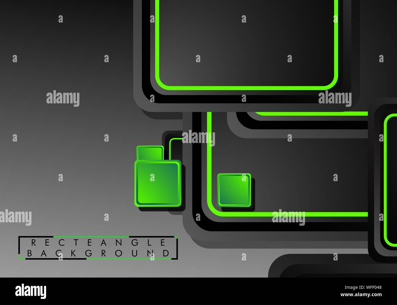 Black and green neon squares abstract hi-tech background. Vector ...