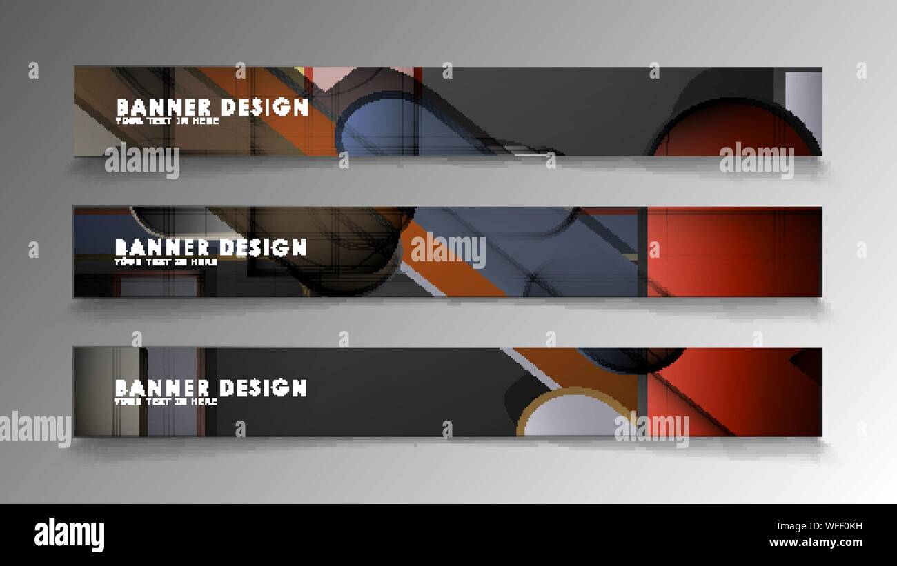 Set the banner abstract background. Rectangular, round in brick and ...