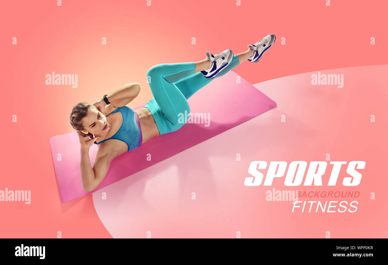 Sport and fitness backgrounds. Stretching. Isolated Stock Photo - Alamy